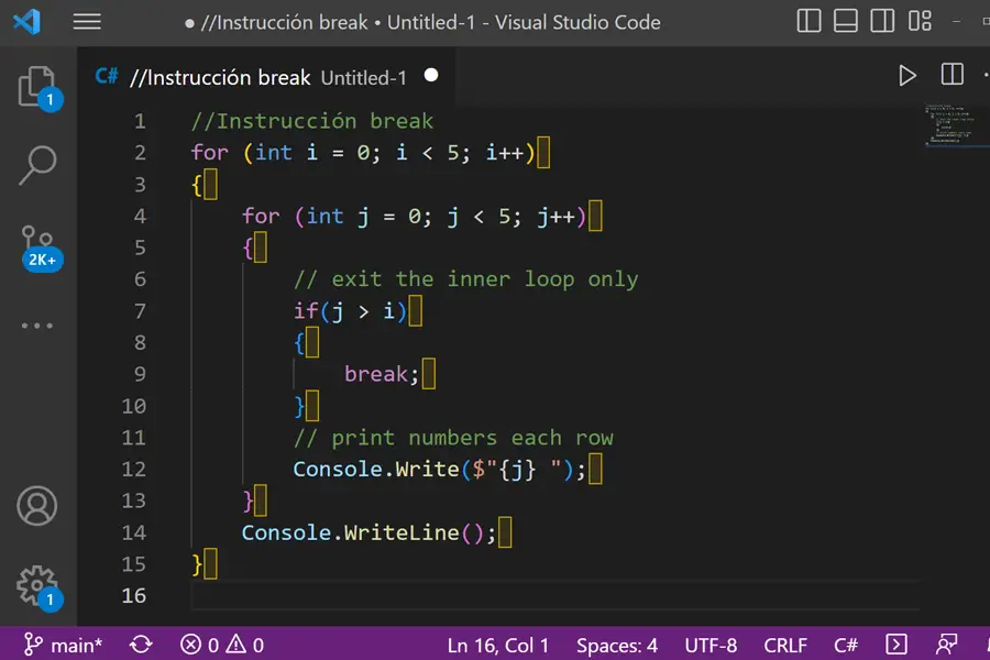 ¿Qué es la instrucción break en C#? | Estrada Web Group