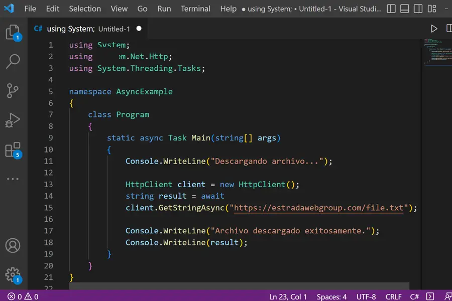 Descubre cómo optimizar tu aplicación en C# con funciones asíncronas | Estrada Web Group